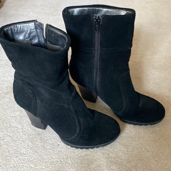 a.n.a | Shoes | Ana A New Approach Black Suede Leather Platform High ...